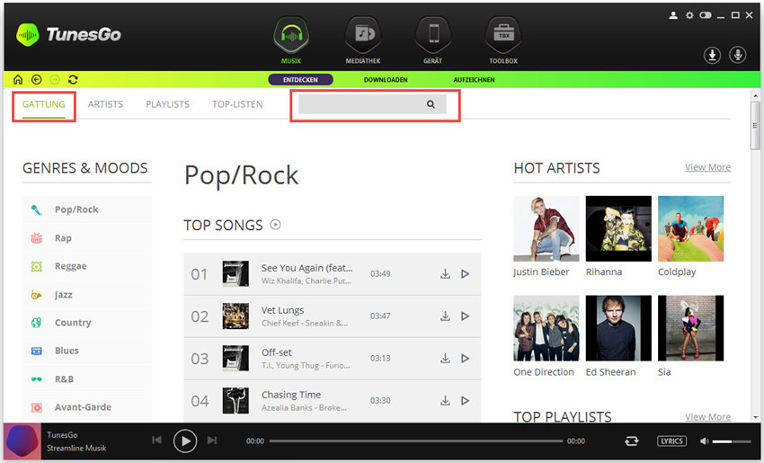 Wondershare TunesGo-Anleitung – Musik auf TunesGo entdecken