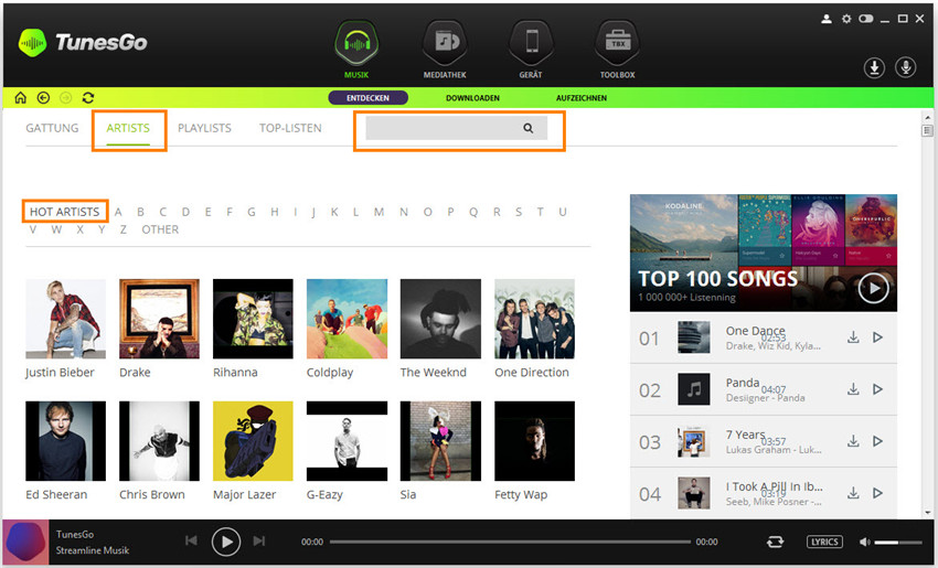 Wondershare TunesGo-Anleitung – Musik auf TunesGo entdecken